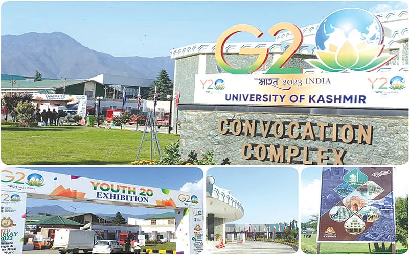 G20 Selfie standee, banners and flags: Kashmir University decks up for ...